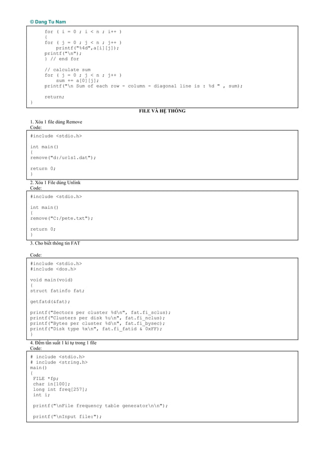 Tong Hop Bai Tap C | PDF