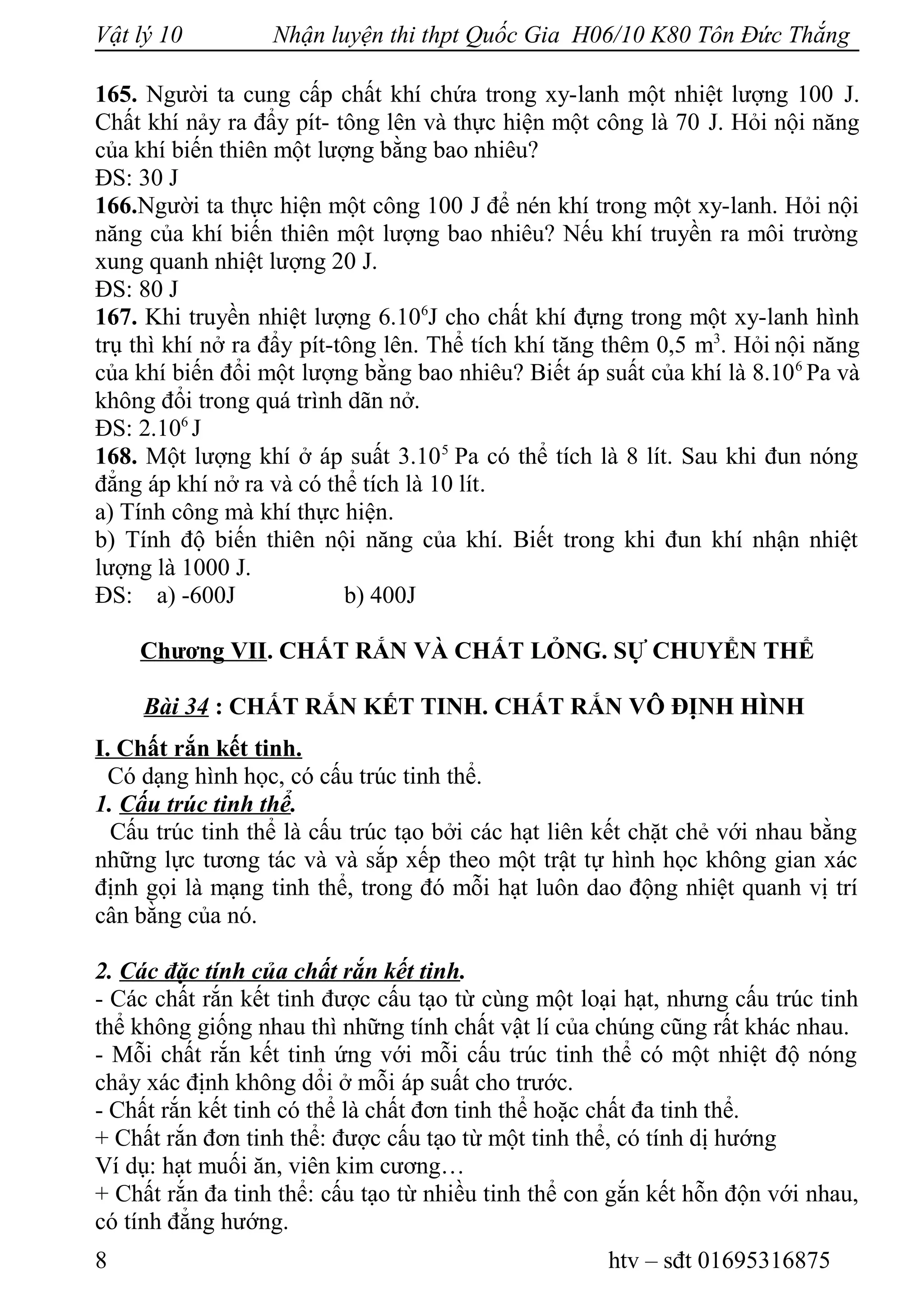 chuyen de ly thuyet va bai tap chuong 6 - 7 vat ly 10 | PDF