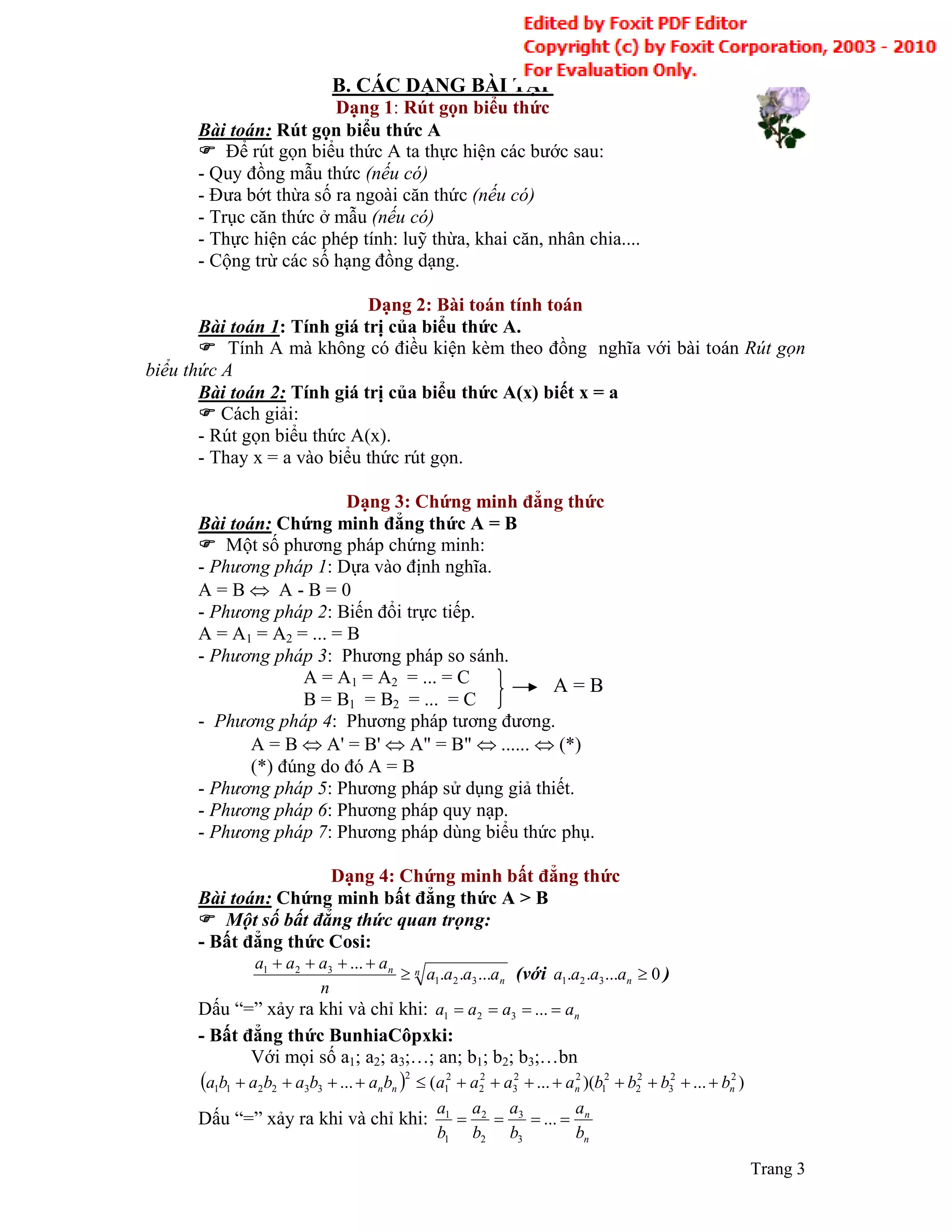 Tong hop ly thuyet on thi toan 9 vao 10 | PDF