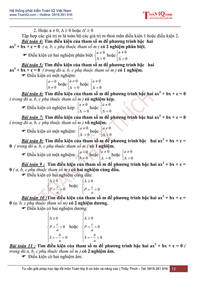 Toán lớp 9 - Tổng hợp kiến thức lý thuyết Đại số 9 và Hình học 9 | PDF