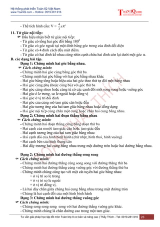 Toán lớp 9 - Tổng hợp kiến thức lý thuyết Đại số 9 và Hình học 9 | PDF