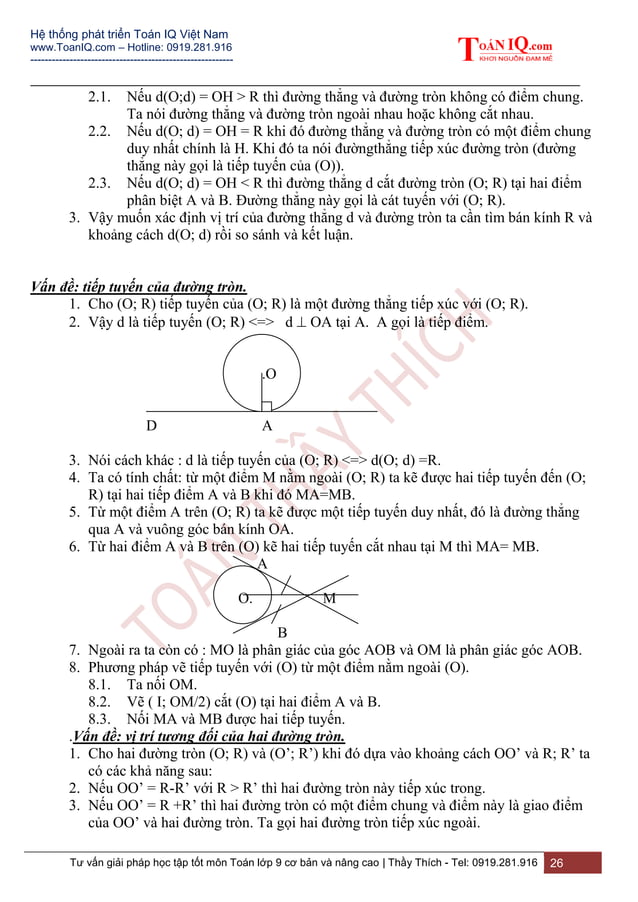 Toán lớp 9 - Tổng hợp kiến thức lý thuyết Đại số 9 và Hình học 9 | PDF