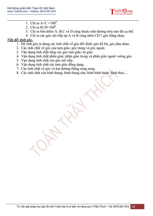 Toán lớp 9 - Tổng hợp kiến thức lý thuyết Đại số 9 và Hình học 9 | PDF