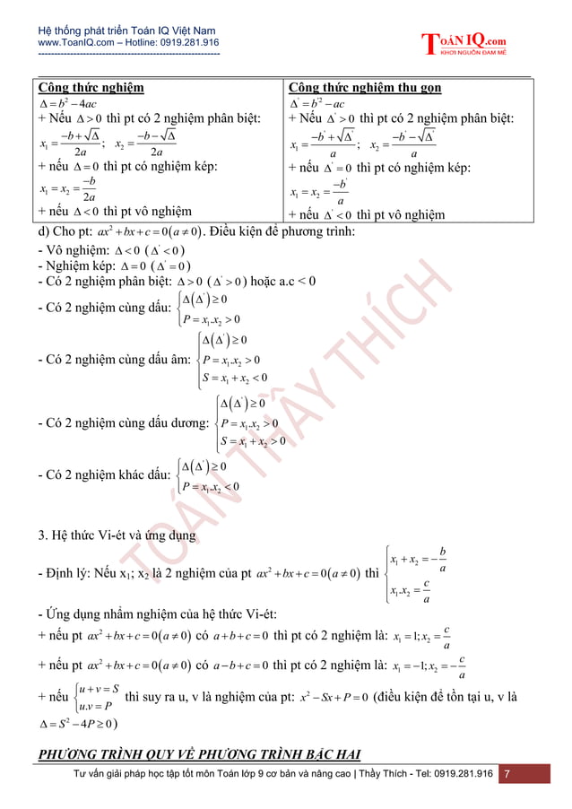 Toán lớp 9 - Tổng hợp kiến thức lý thuyết Đại số 9 và Hình học 9 | PDF