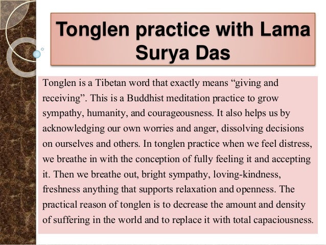 Tonglen practice with lama surya das
