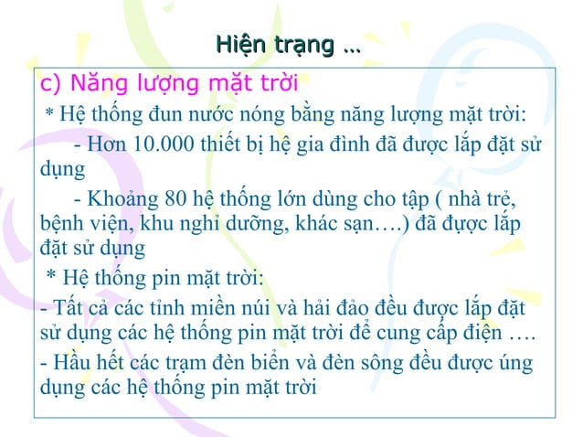 Tổng quan Năng lượng tái tạo Việt Nam - Nguyễn Tiến Long | PPT