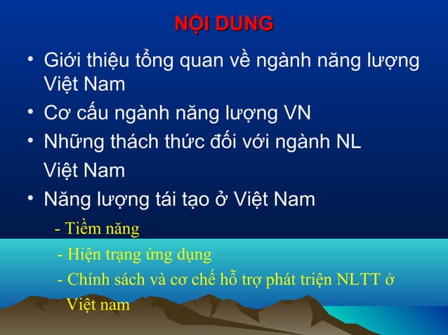 Tổng quan Năng lượng tái tạo Việt Nam - Nguyễn Tiến Long | PPT