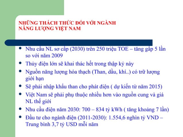 Tổng quan Năng lượng tái tạo Việt Nam - Nguyễn Tiến Long | PPT