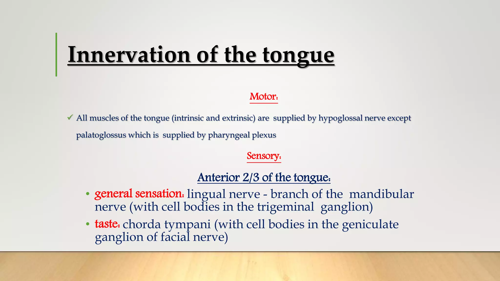 The tongue, its development and anatomy | PPTX