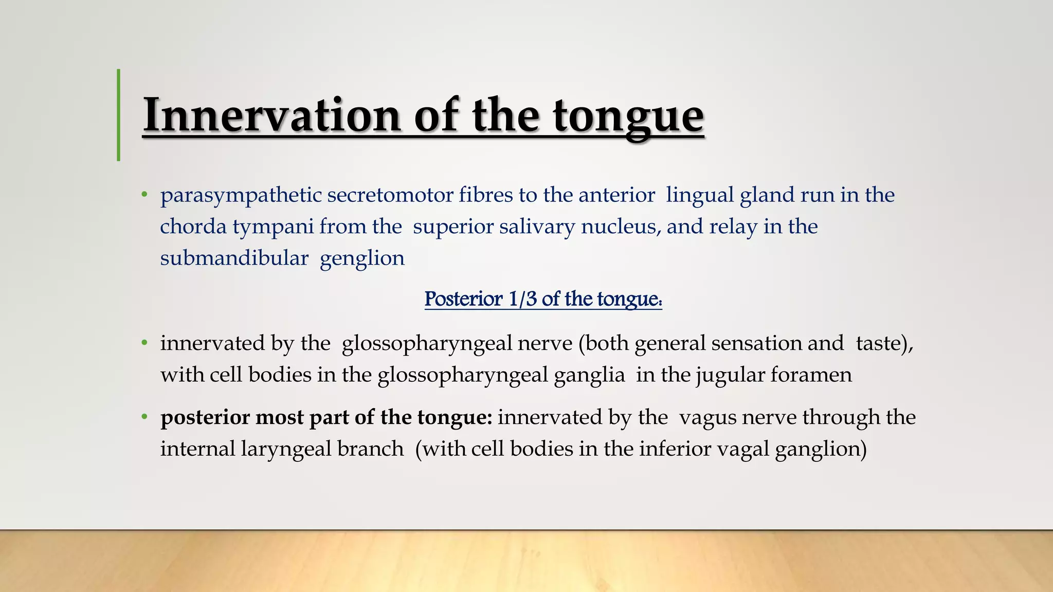 The tongue, its development and anatomy | PPTX