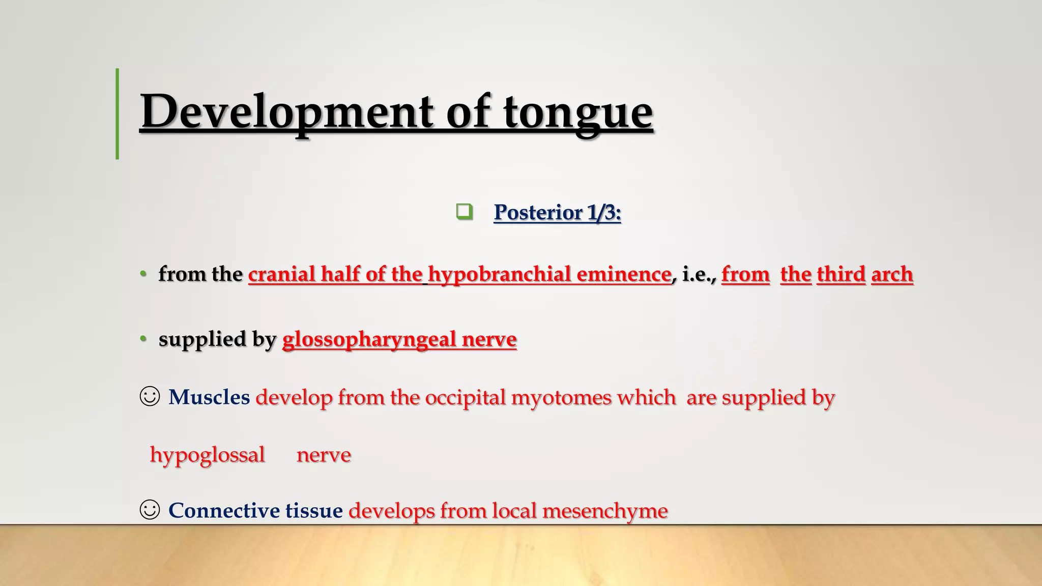 The tongue, its development and anatomy | PPTX