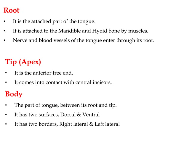 anatomy and physiology of Tongue and its disorders | PPT