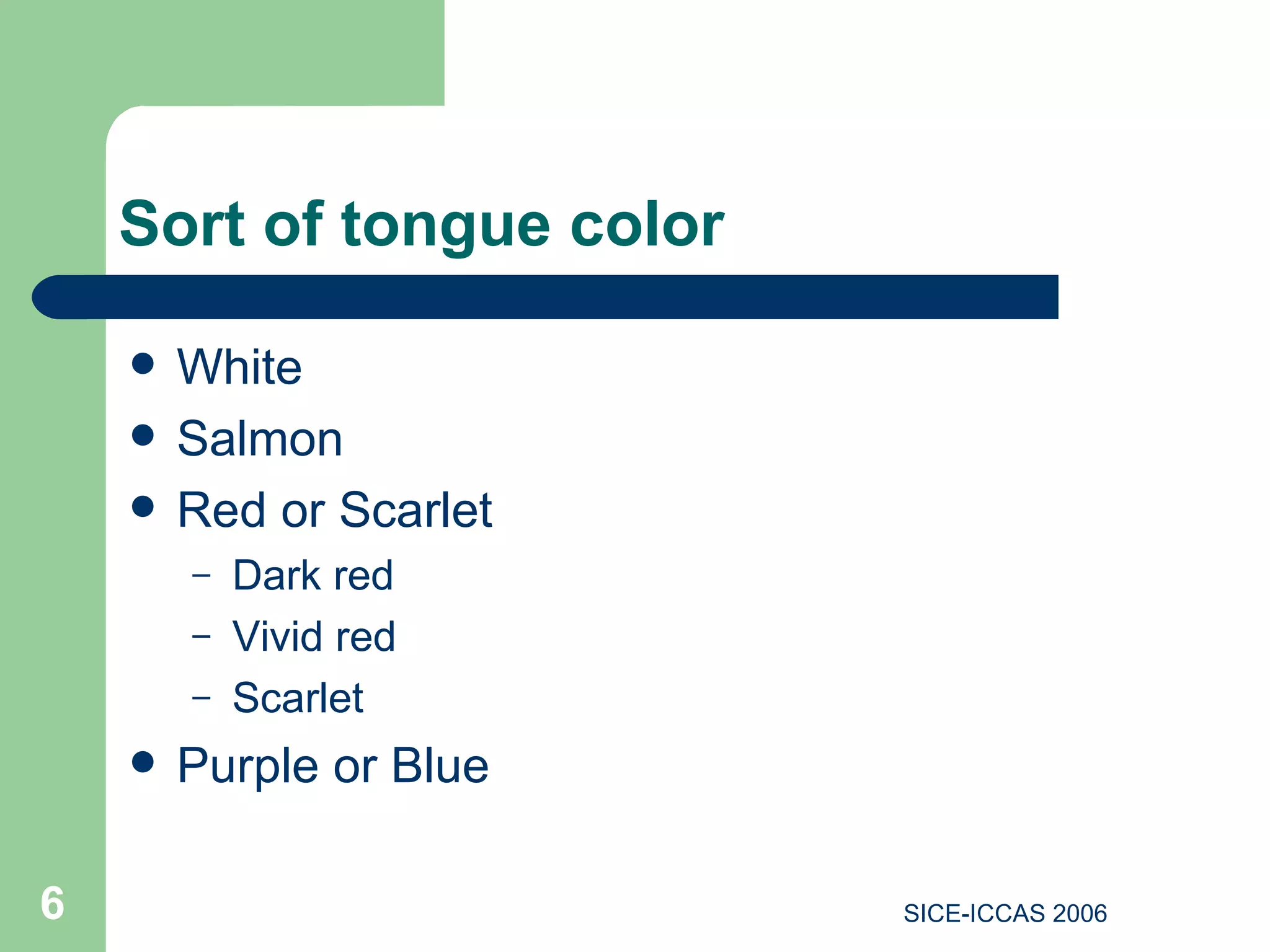 Tongue diagnosis support system | PPT