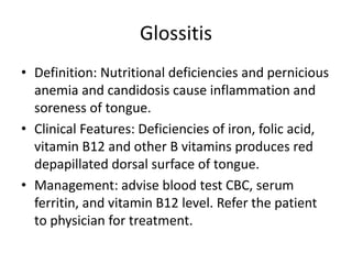 Tongue disorders | PPTX