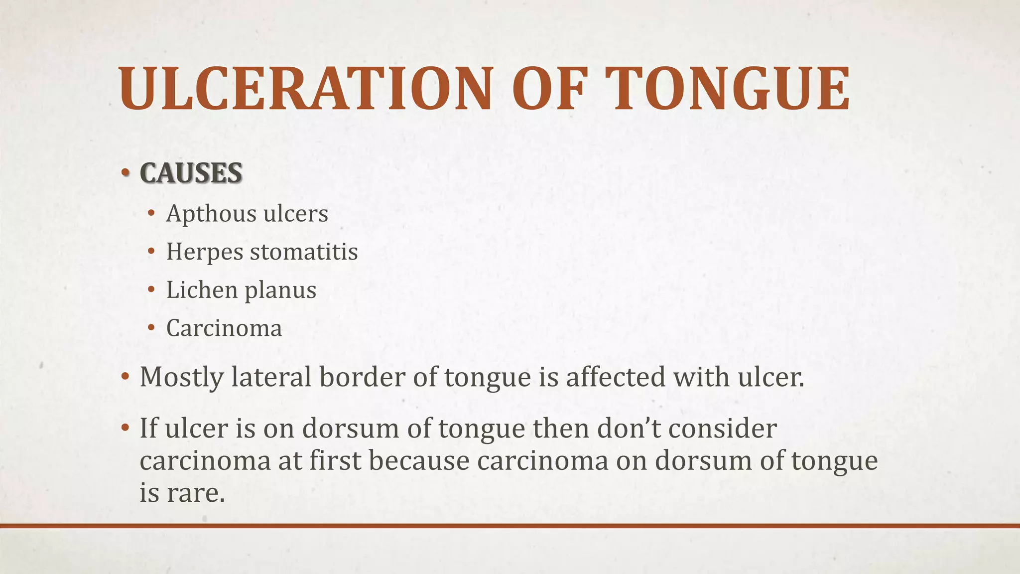 Tongue disorders | PPTX