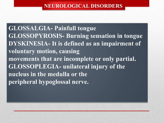Tongue disorders | PPTX