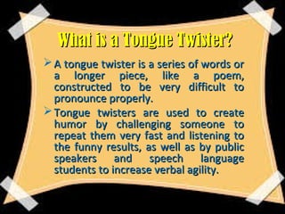Tongue Twisters Poems