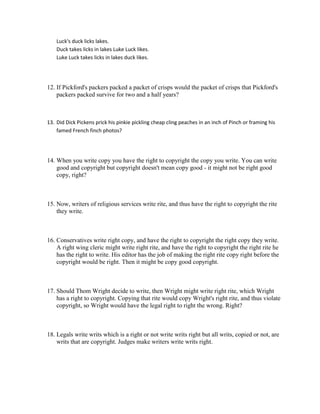 Tongue twisters | DOCX