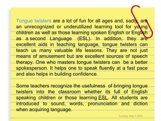 Tongue twisters | PPT