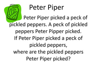 Tongue twisters | PPTX | Children\'s Music | Music