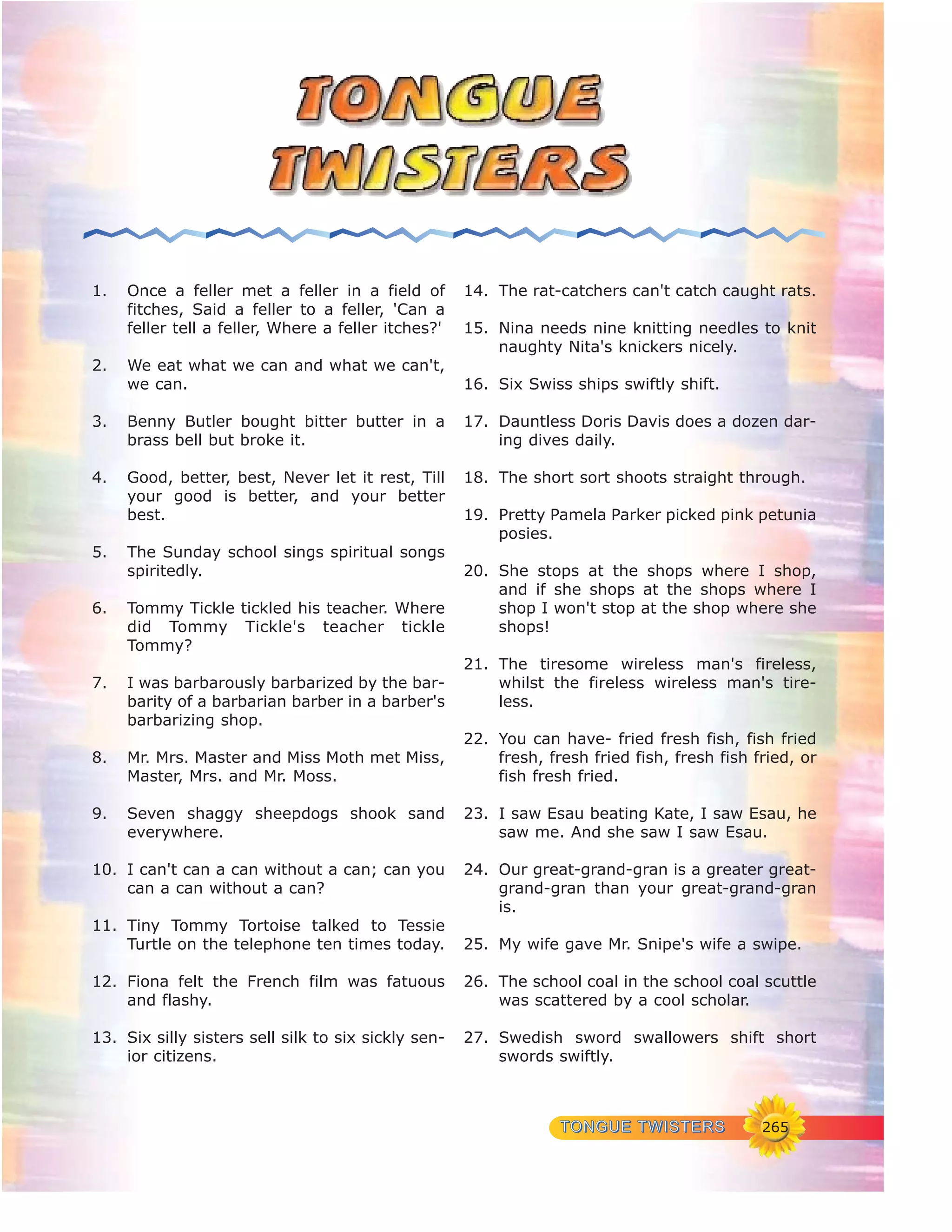 Tongue twisters | PDF