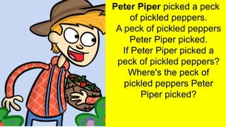 Tongue Twisters For Kids Peter Piper