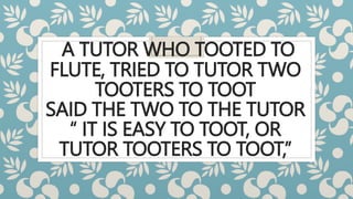 Tongue twisters for students activity st | PPTX