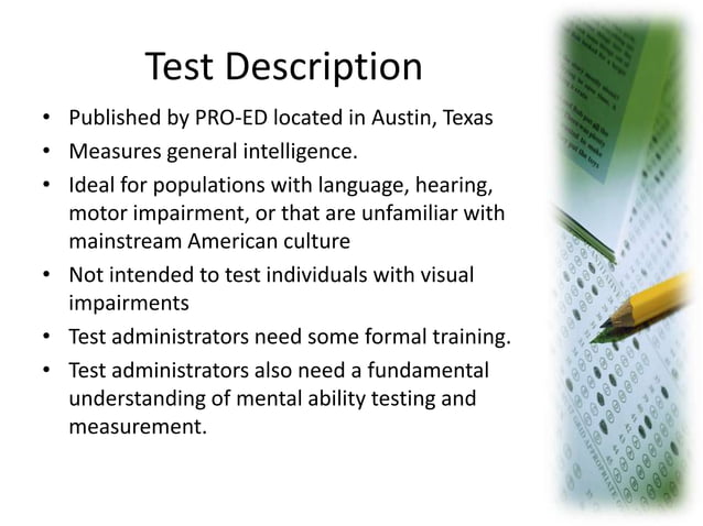 TONI-4 Test Review | PPTX | Standardized Testing | Educational Assessment