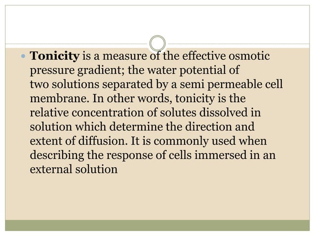importance of Tonicity | PPTX | Blood Disorders | Diseases and Conditions