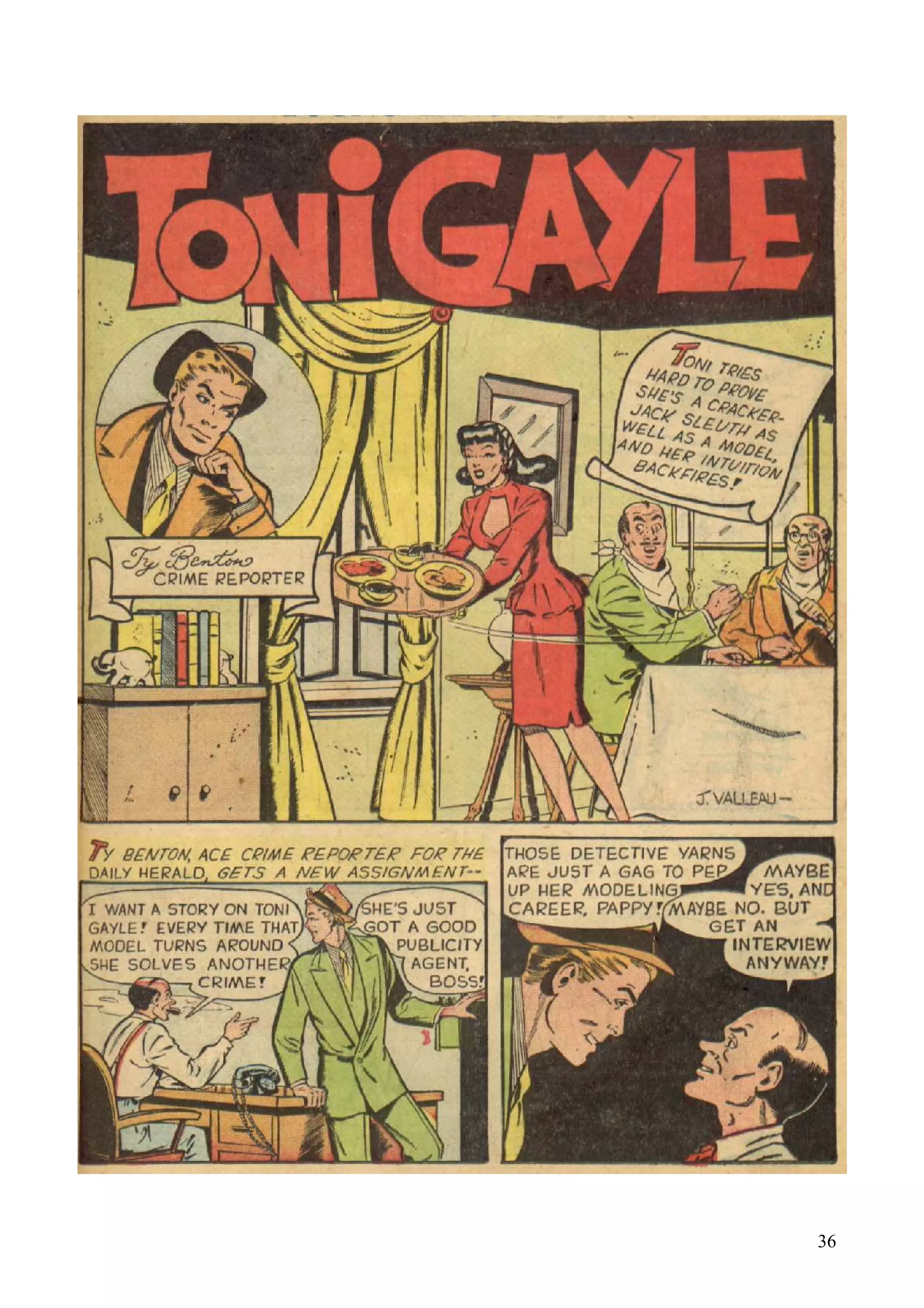 TONI GAYLE (1946-1947) Janice Valleau [Women Comic - Mujeres Cómic] | PDF