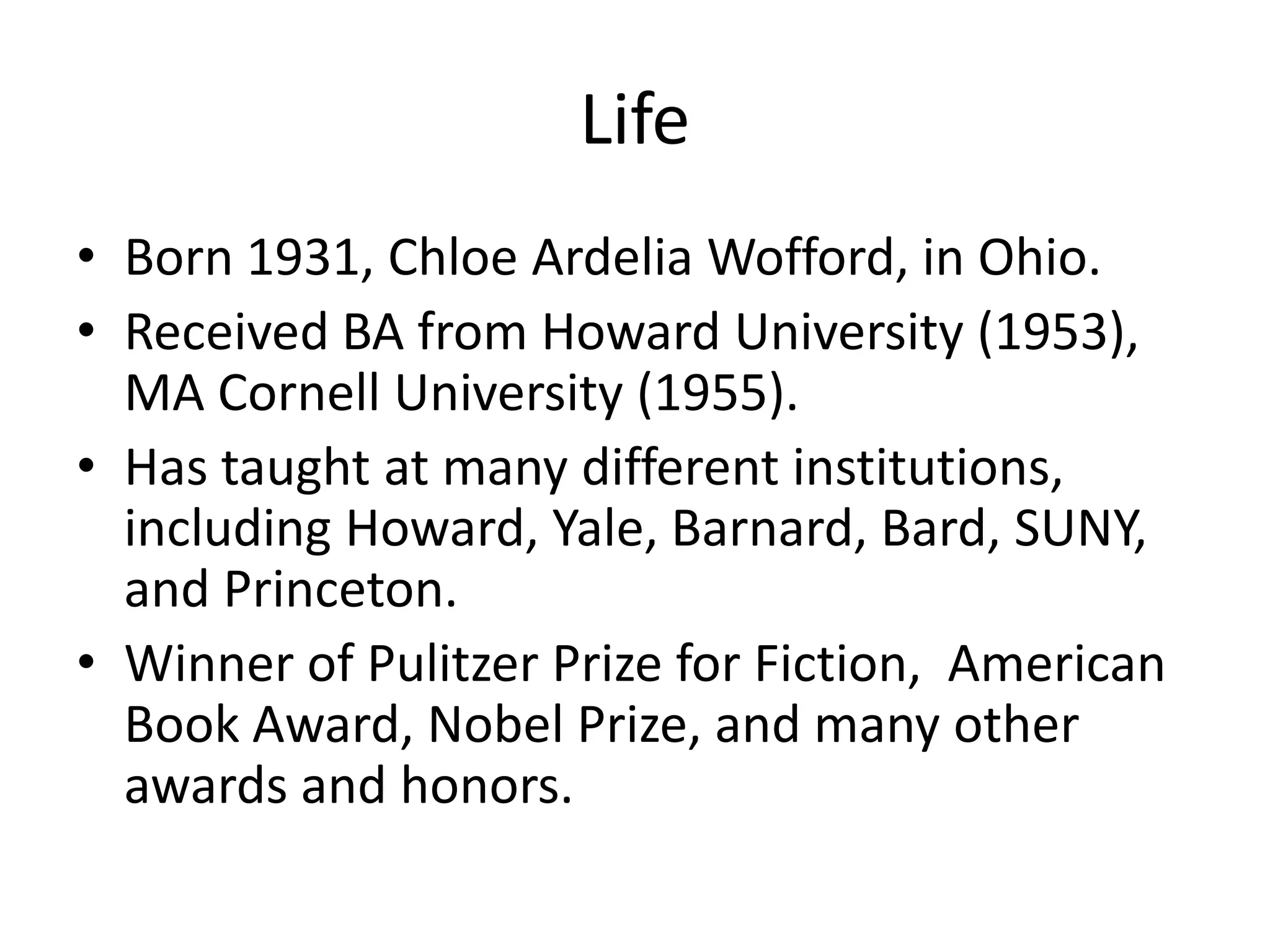 Toni morrison presentation | PPTX