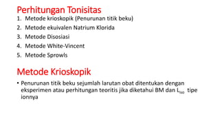 Penetapan tonisitas sediaan farmasi steril | PDF