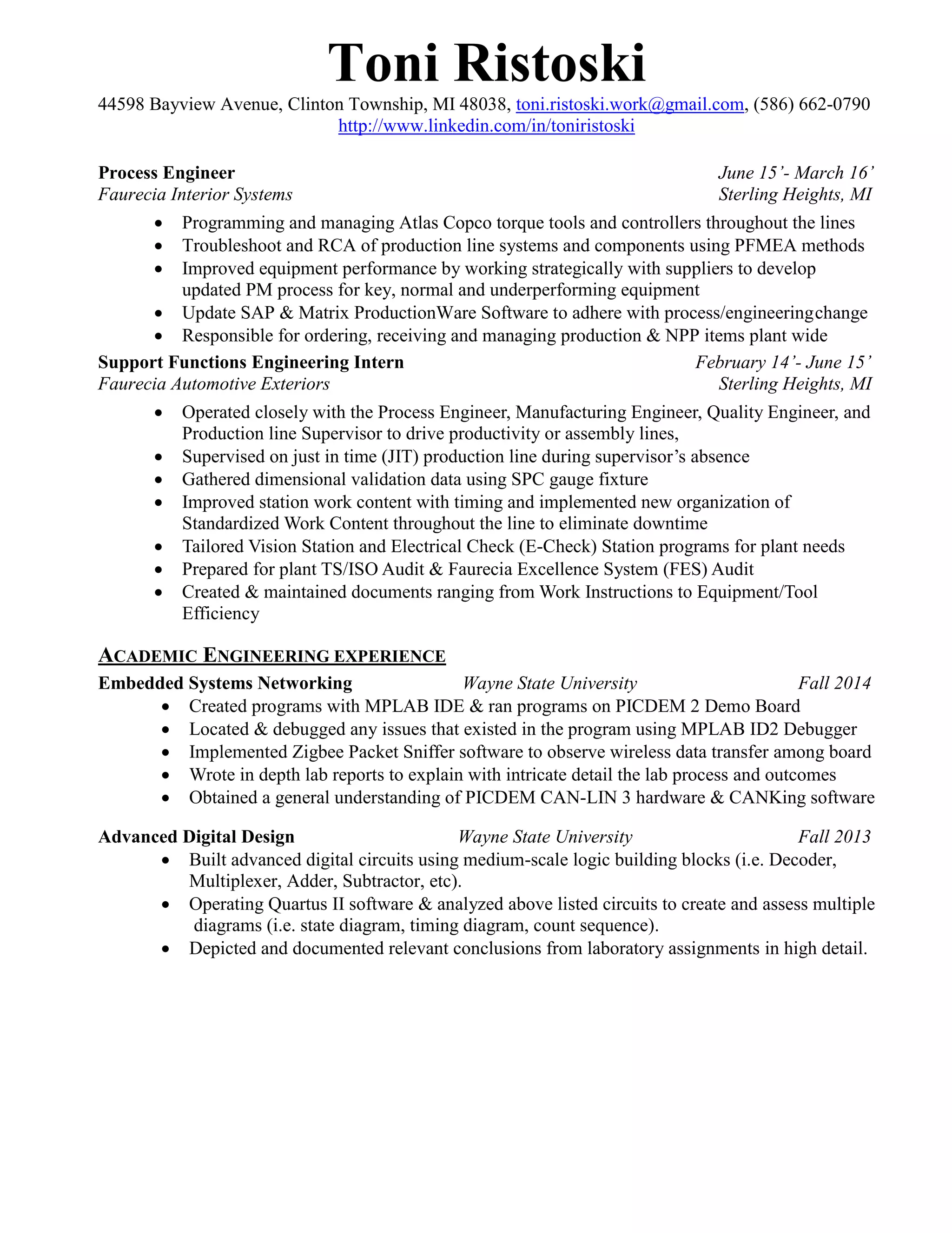 Toni's resume | PDF