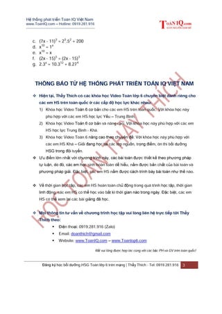 Toán lớp 6 nâng cao - Lũy thừa với số mũ tự nhiên | PDF