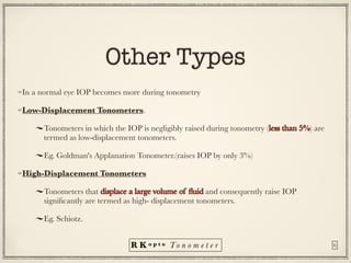 Tonometer - Basics & Types | PDF