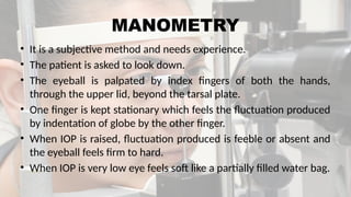 INTRA OCULAR PRESSURE BY TONOMETER .pptx