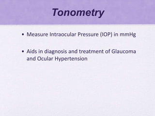 Tonometer final.pptx | Eye and Vision Conditions | Diseases and Conditions