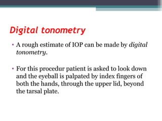 Tonometry | PPT | Eye and Vision Conditions | Diseases and Conditions