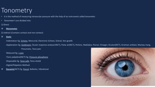 Tonometry Procedure | PPTX | Eye and Vision Conditions | Diseases and ...