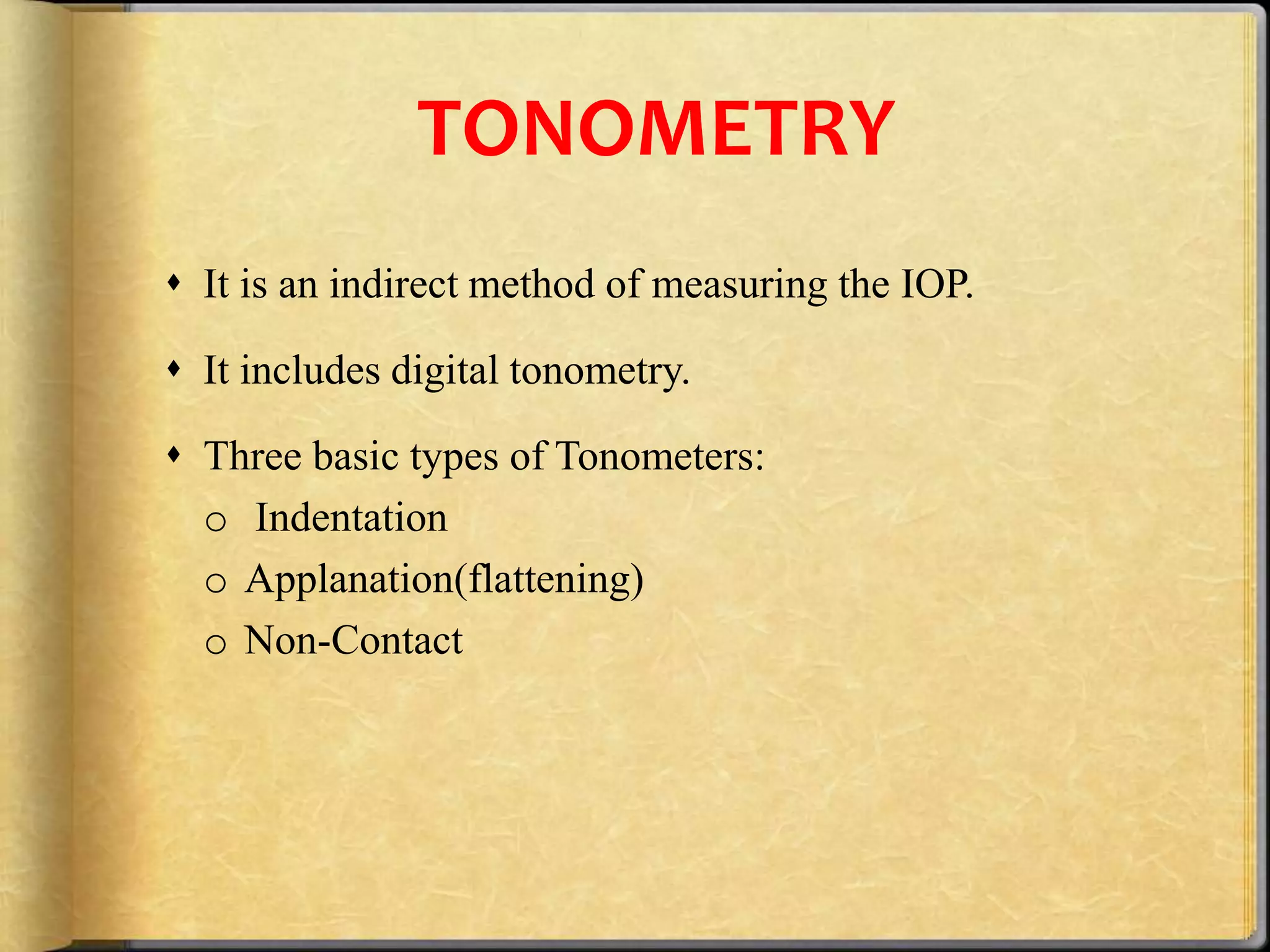 Different types of Tonometry | PPTX