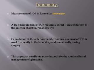Tonometry and tonography | PPTX