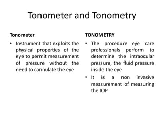 Tonometry and tonography | PPT