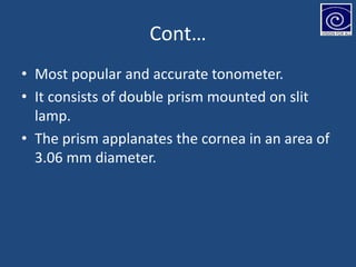 Tonometry ppt | PPTX