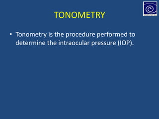 Tonometry ppt | PPTX