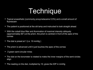 INTRAOCULAR PRESSURE &TONOMETRY Dr. ZAW MIN HTET (OPHTHALMOLOGIST) | PPT