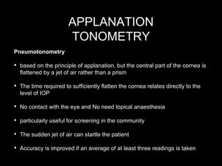 INTRAOCULAR PRESSURE &TONOMETRY Dr. ZAW MIN HTET (OPHTHALMOLOGIST) | PPT