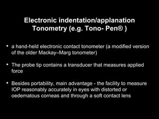 INTRAOCULAR PRESSURE &TONOMETRY Dr. ZAW MIN HTET (OPHTHALMOLOGIST) | PPT