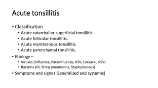 Tonsilar disease | PPTX