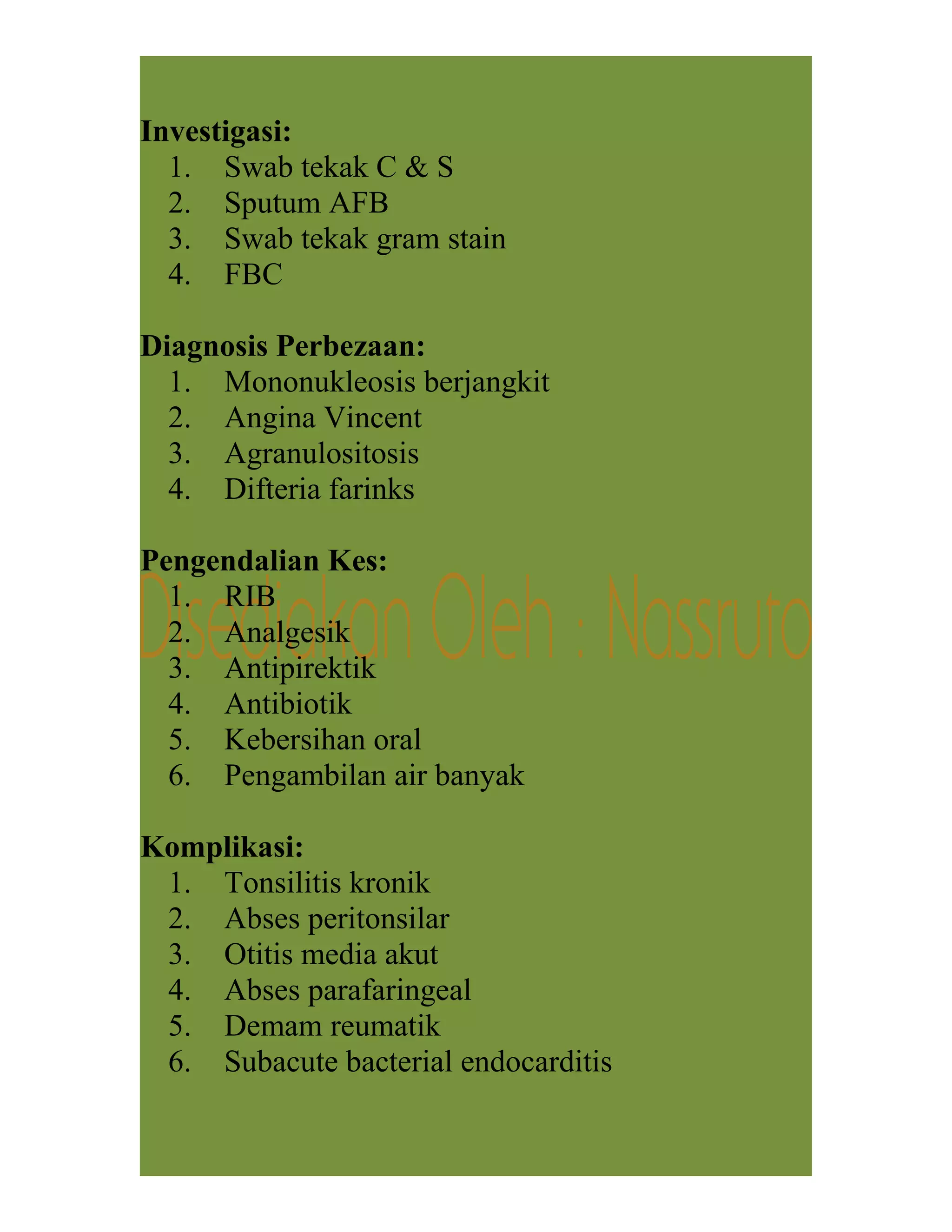 TONSILITIS | PDF