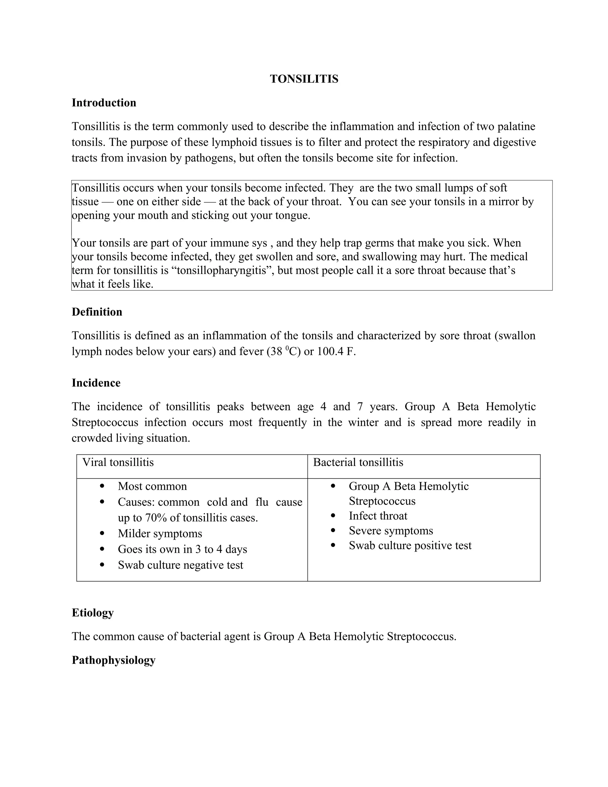 ROLE OF CLINICAL PHARMACIST IN TREATING TONSILITIS | DOCX